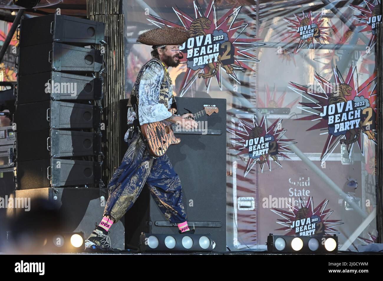 Jovanotti performing on stage during the Italian singer Music Concert ...