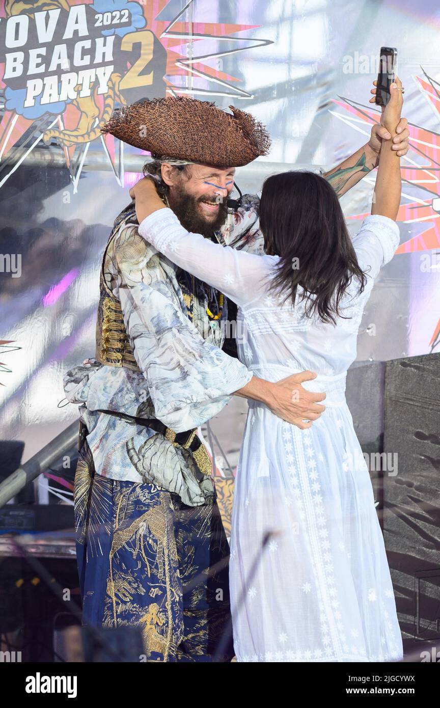 Jovanotti performing on stage during the Italian singer Music Concert ...