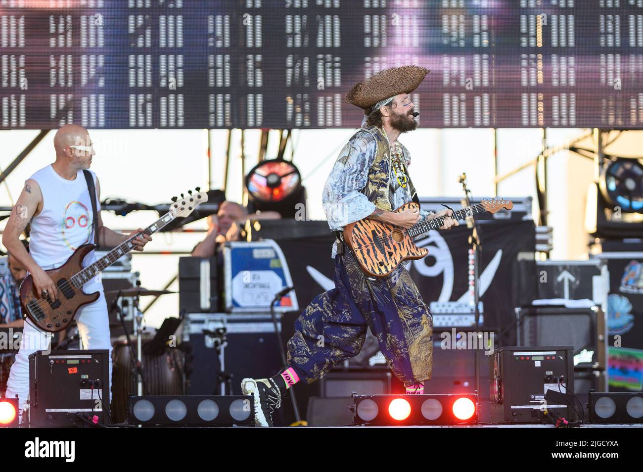 Jovanotti performing on stage during the Italian singer Music Concert ...