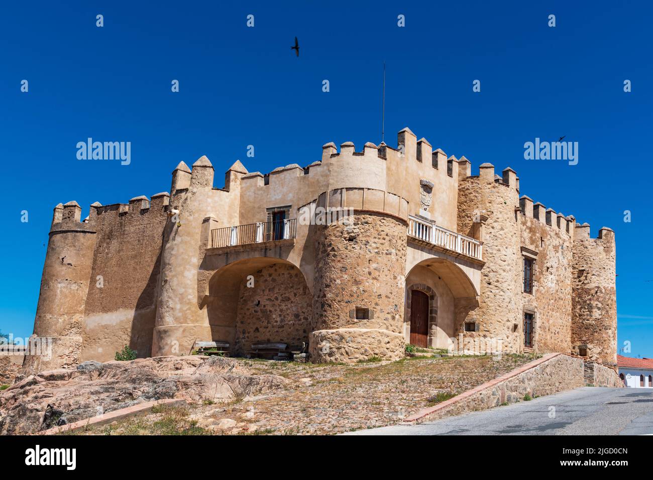 Castillo de Valencia del Ventoso, built on the ruins of a fortress of ...
