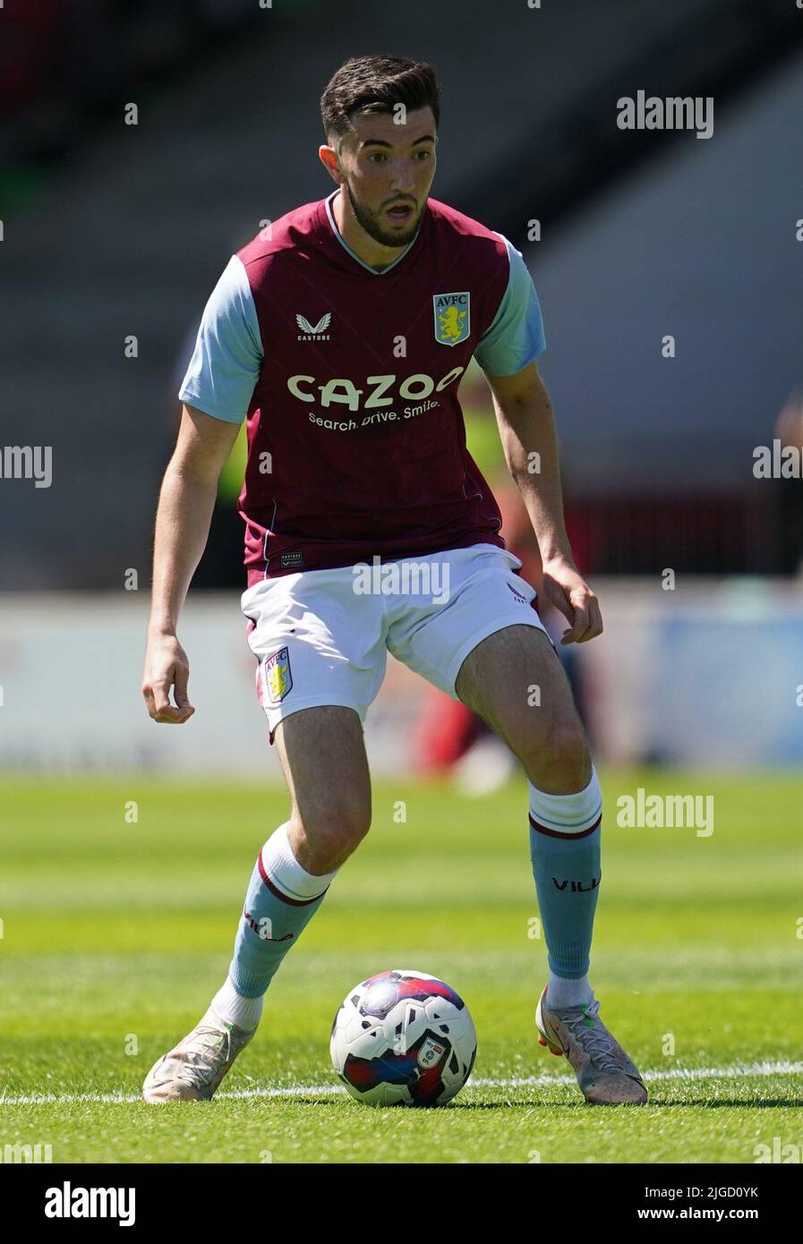 Aston Villa's Finn Azaz during a pre-season friendly match at Banks's ...