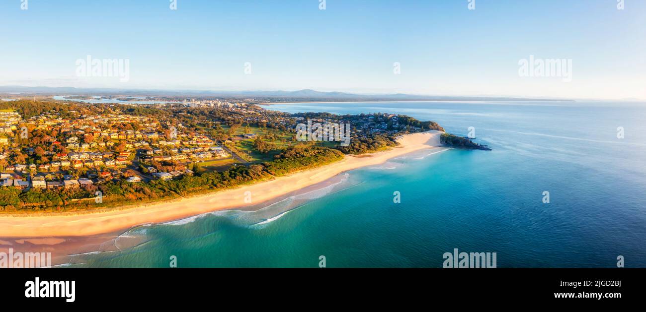 One mile beach in Forster town of Australia on Pacific coast - scenic ...