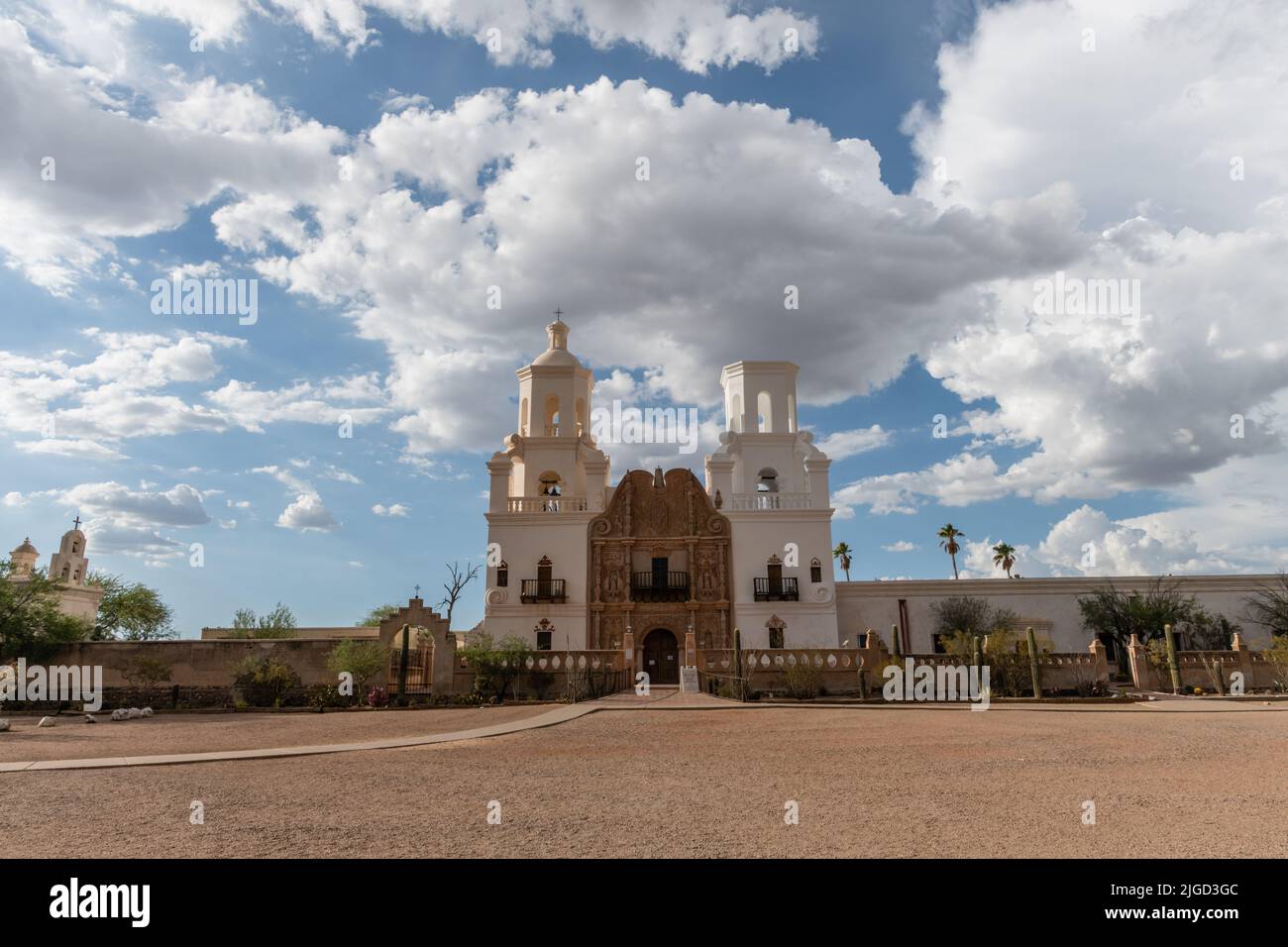 Beautiful vista of the San Xavier del Bac Mission in Tucson, Arizona ...