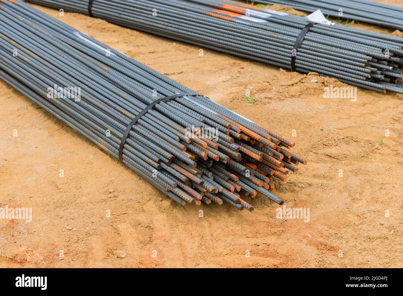 Reinforcement with steel bars at a construction site Stock Photo - Alamy