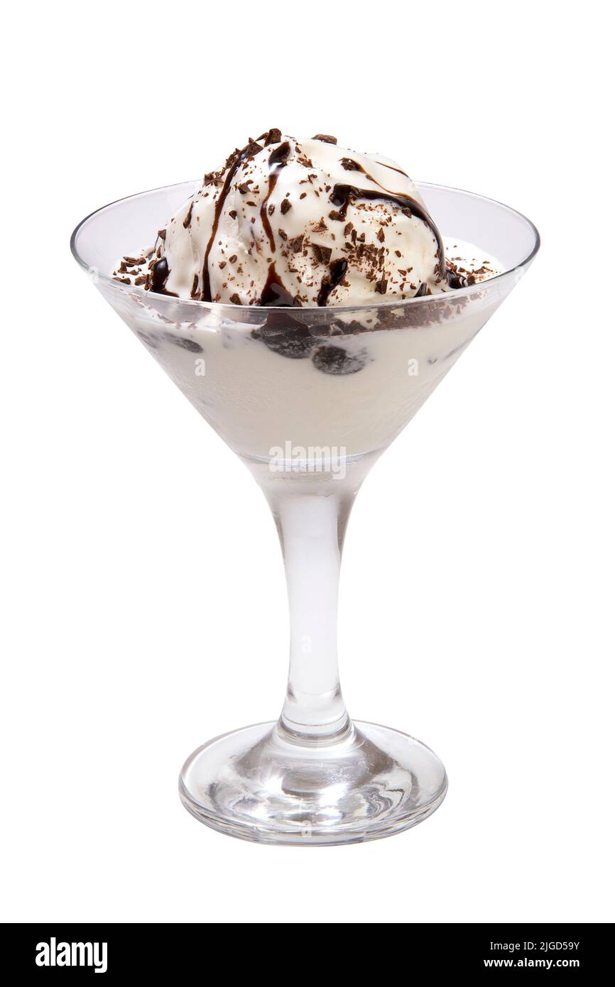 Ice cream in a glass bowl Stock Photo - Alamy