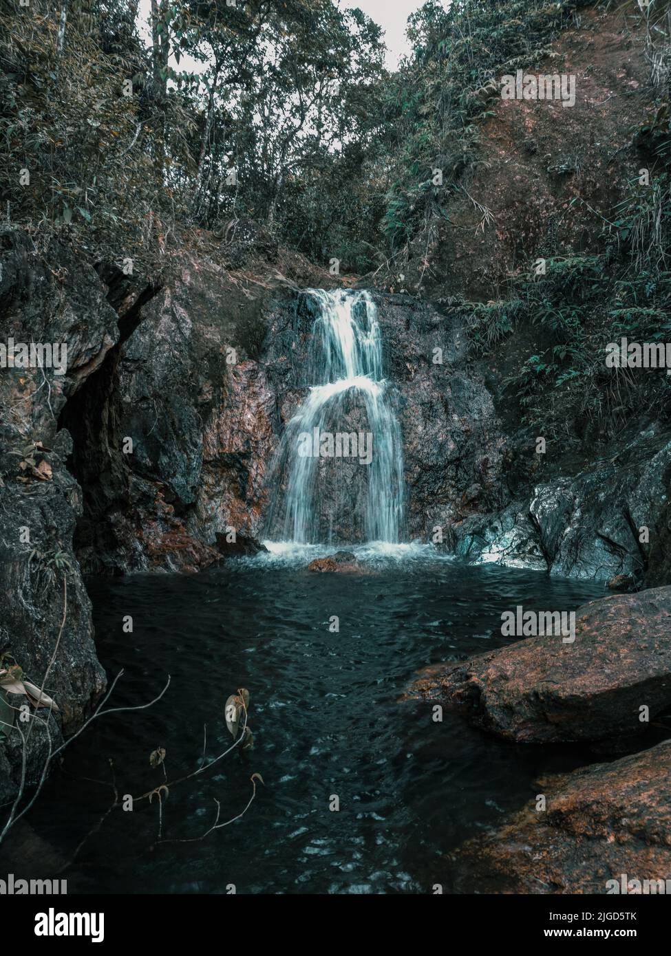 Waterfall from cliff green plants hi-res stock photography and images ...