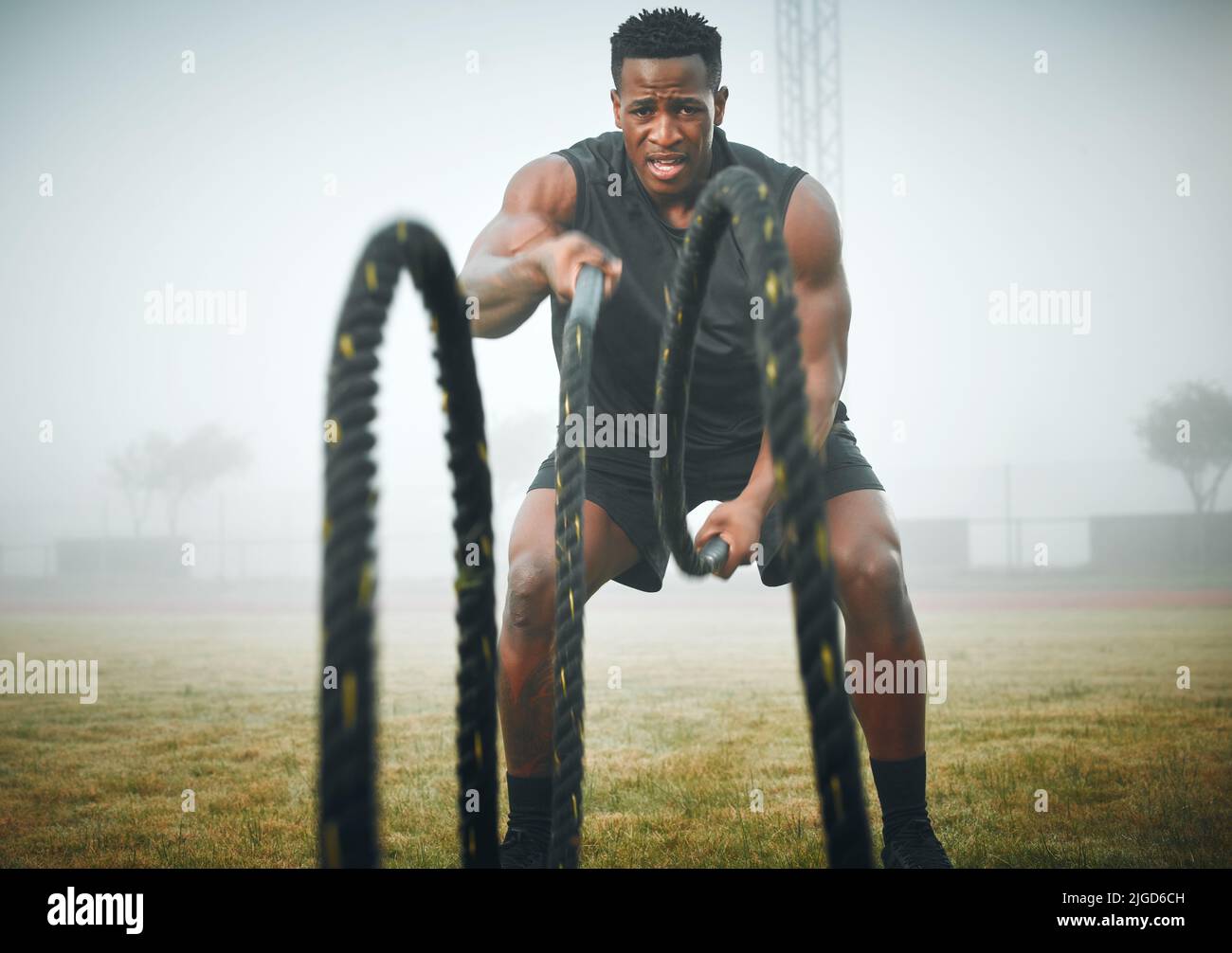 The real battle is within yourself. Portrait of a muscular young man ...
