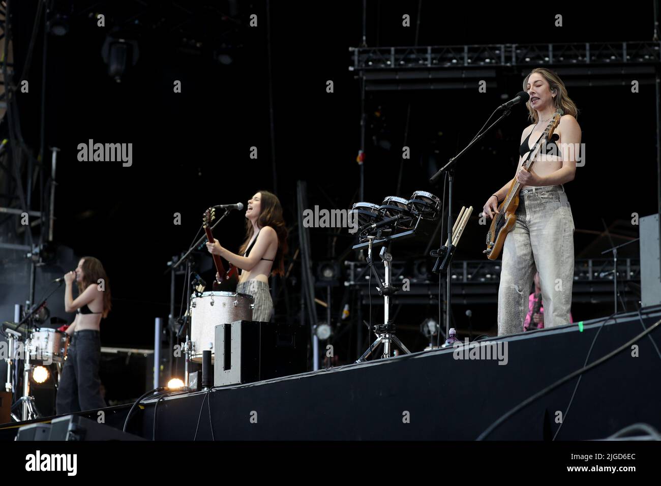 July 9, 2022, Lisbon, Portugal: Alana Haim, Danielle Haim and Este Haim ...