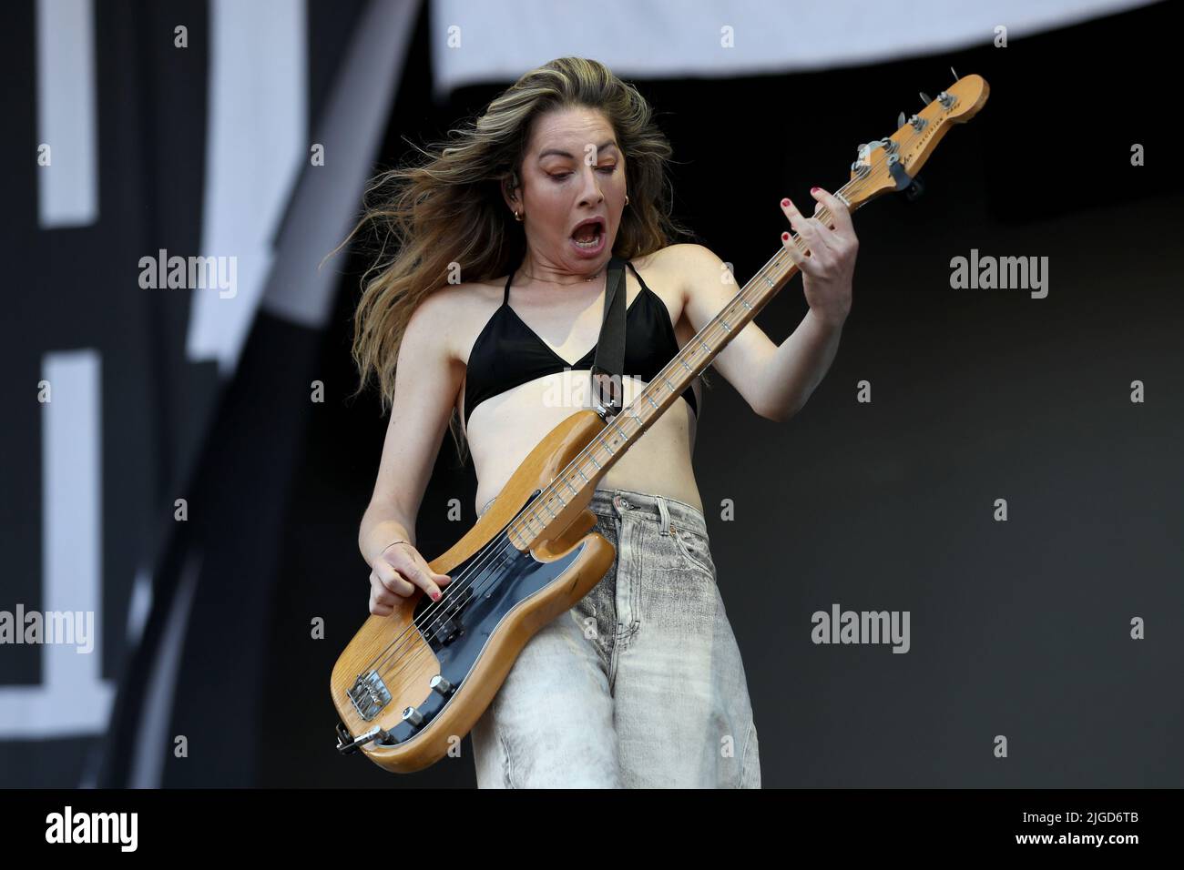 July 9, 2022, Lisbon, Portugal: Este Haim of the US band HAIM performs ...
