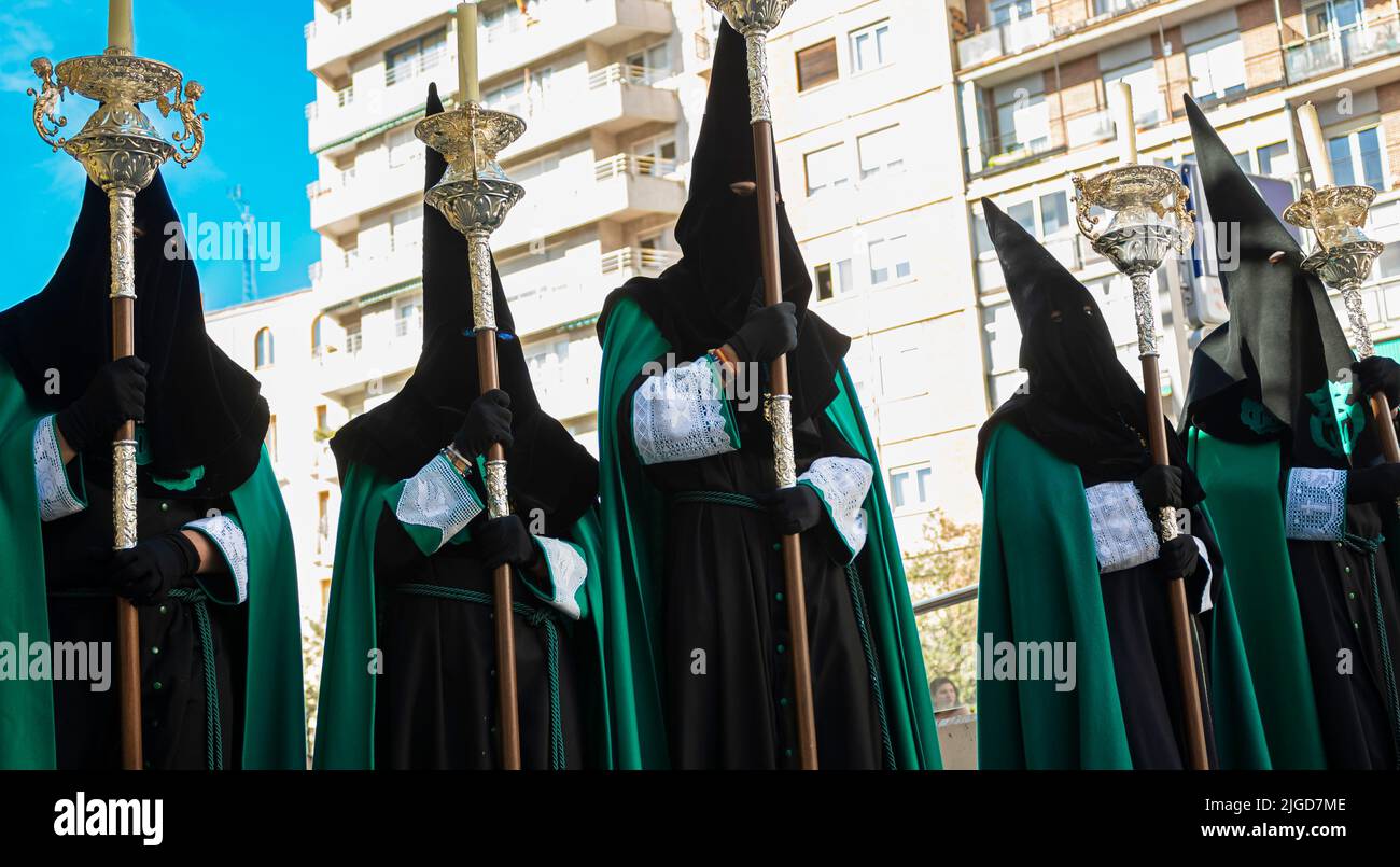 The brotherhood of the holy true cross in procession during Holy Week ...