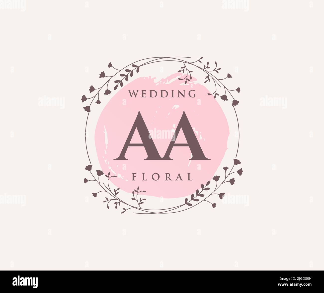 AA Initials letter Wedding monogram logos template, hand drawn modern ...