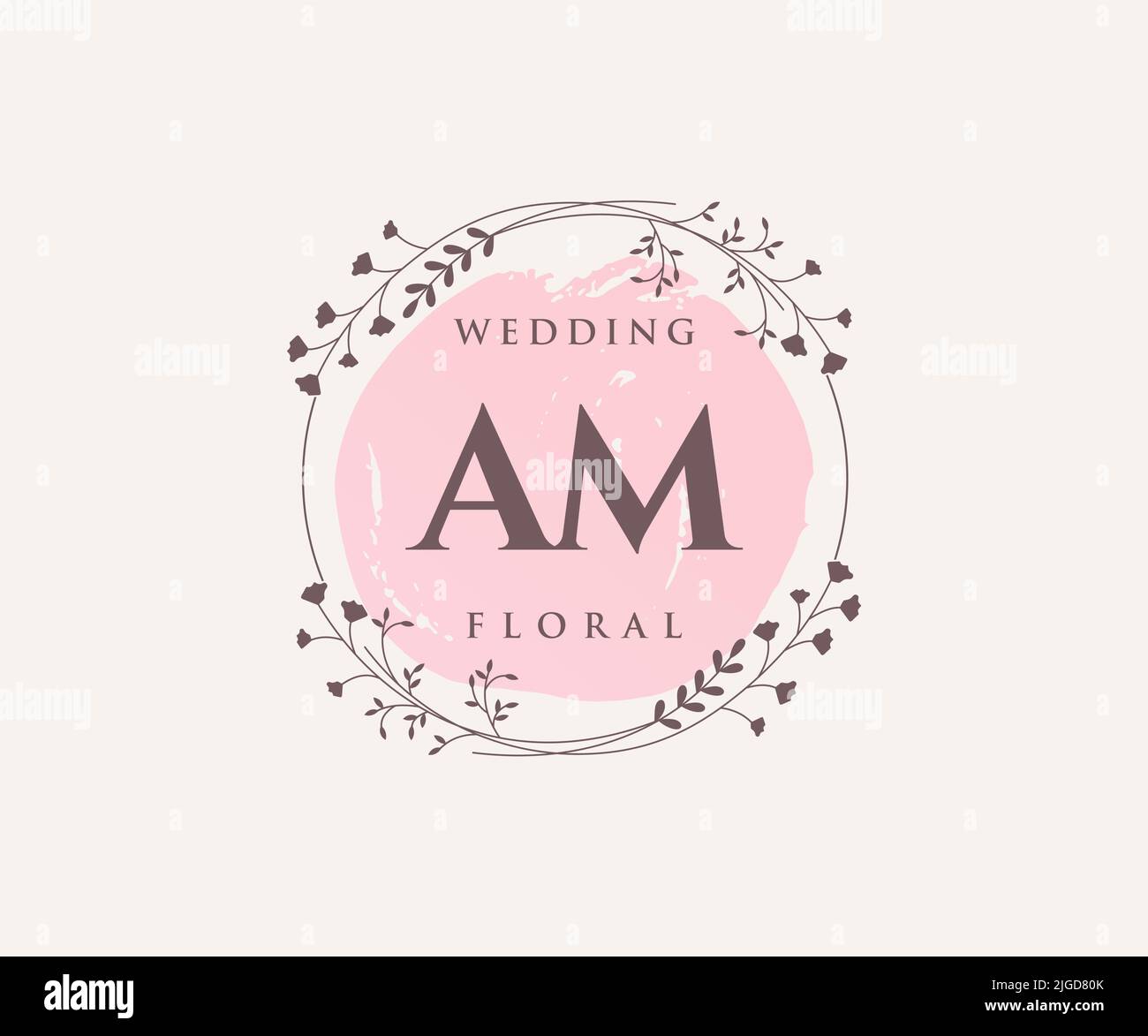 AM Initials letter Wedding monogram logos template, hand drawn modern ...