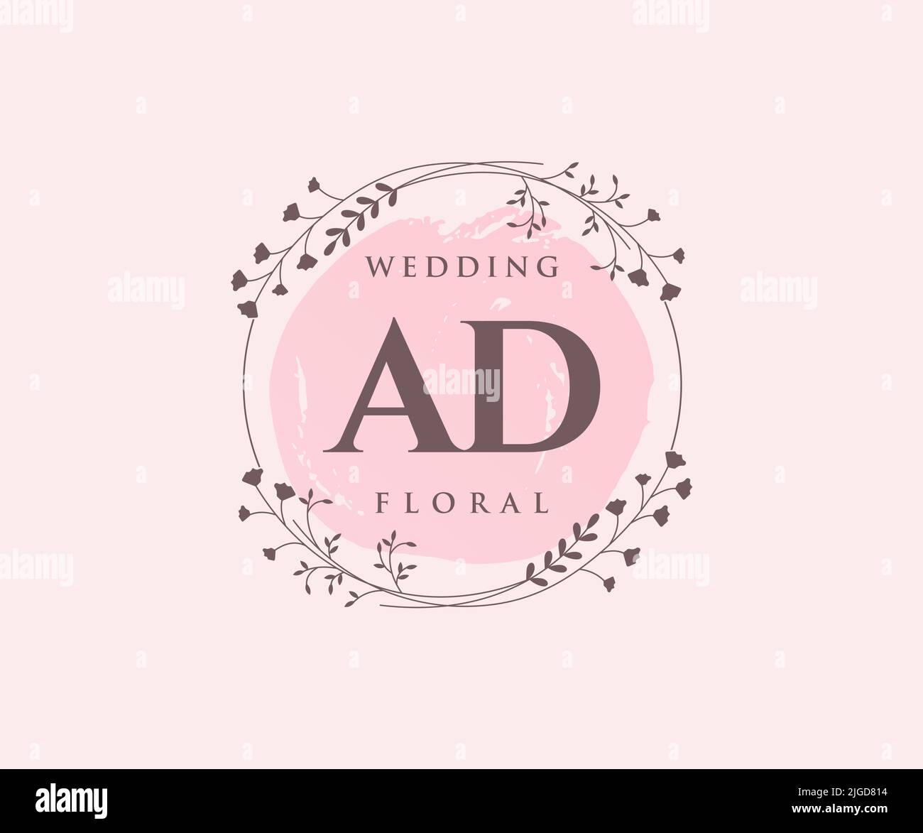 AD Initials letter Wedding monogram logos template, hand drawn modern ...