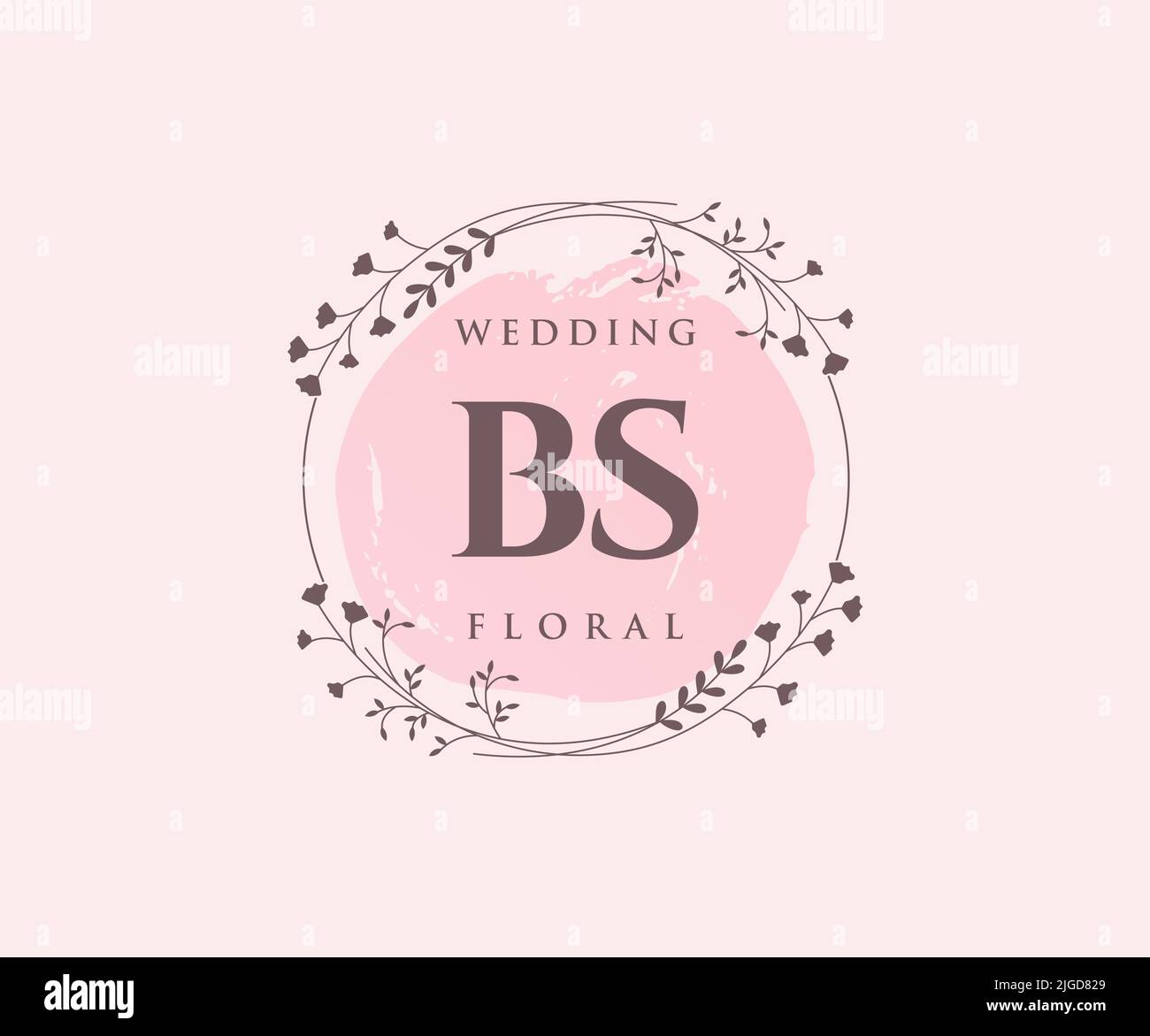 BS Initials letter Wedding monogram logos template, hand drawn modern ...