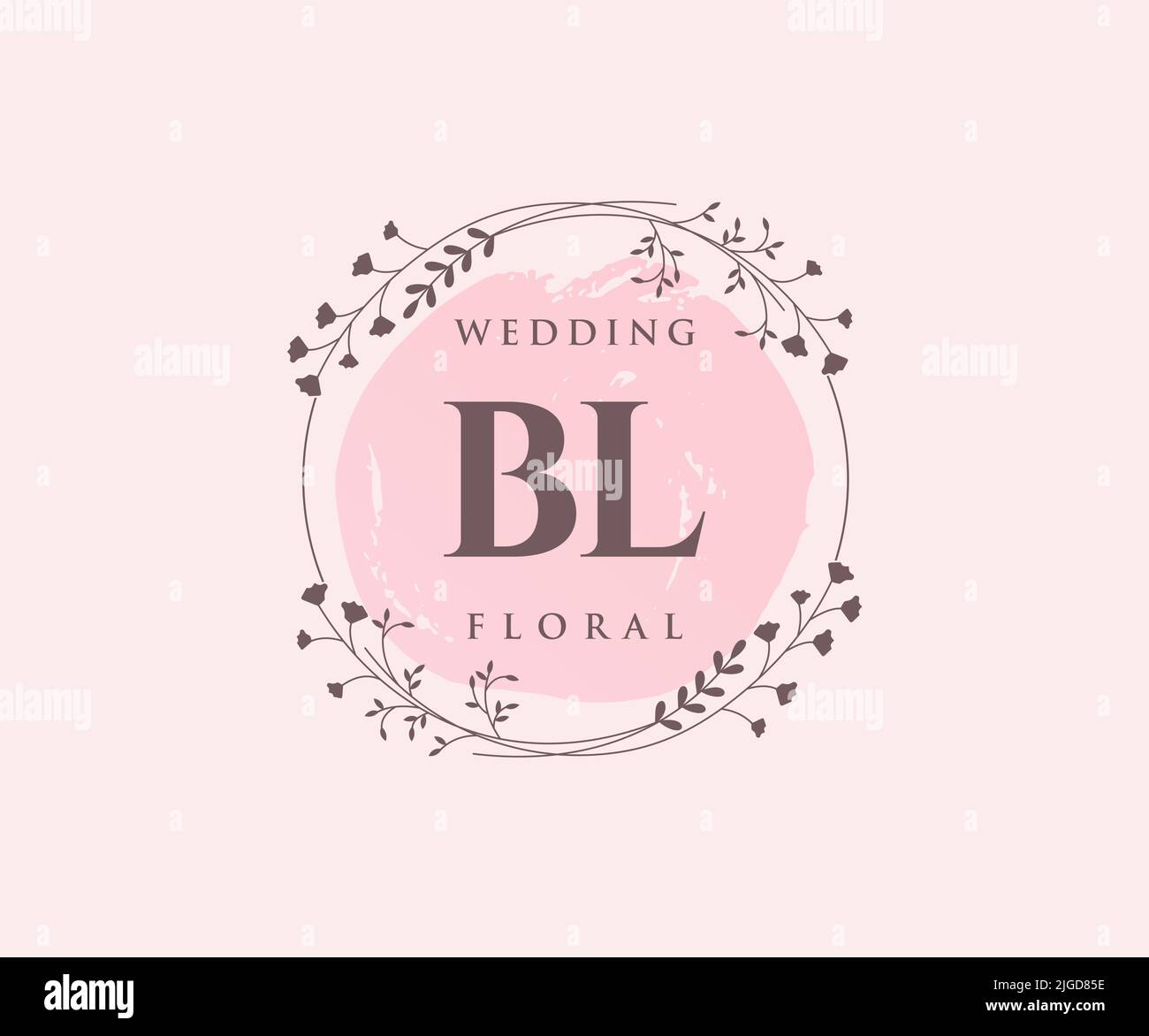 BL Initials letter Wedding monogram logos template, hand drawn modern ...