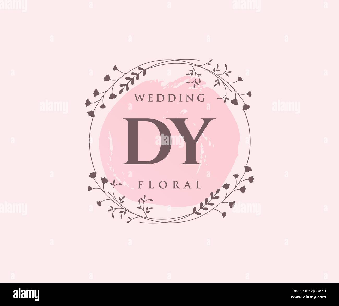 DY Initials letter Wedding monogram logos template, hand drawn modern ...