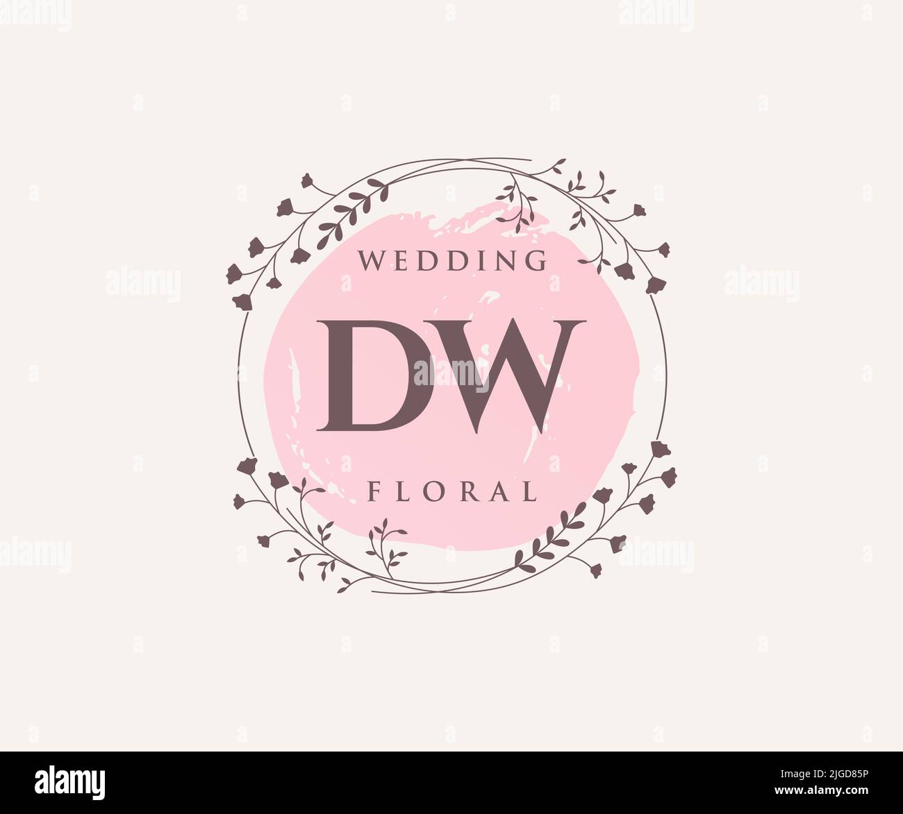 DW Initials letter Wedding monogram logos template, hand drawn modern ...