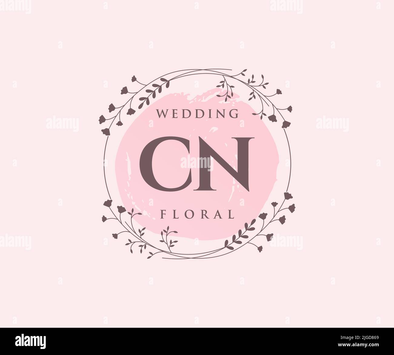 CN Initials letter Wedding monogram logos template, hand drawn modern ...