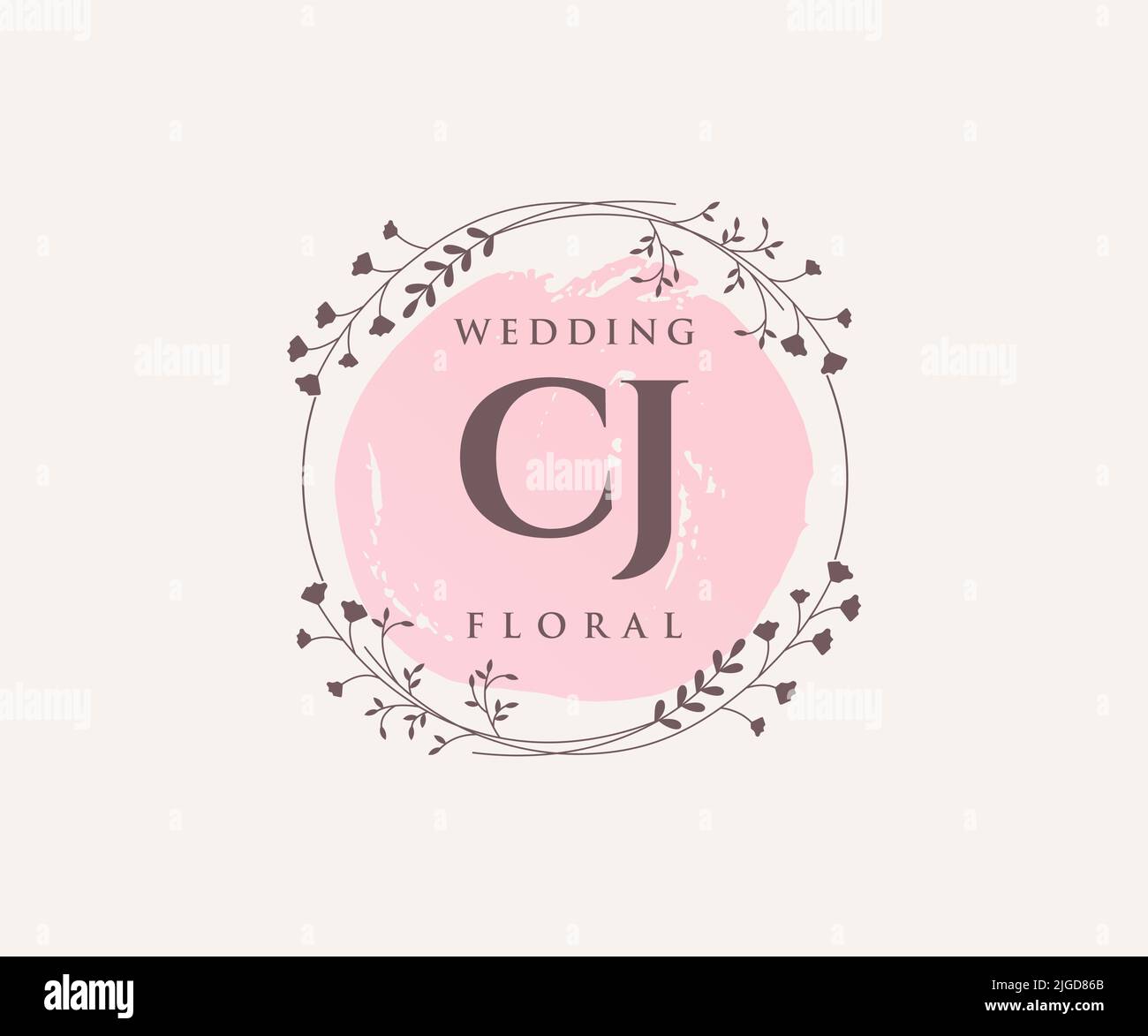 CJ Initials letter Wedding monogram logos template, hand drawn modern ...