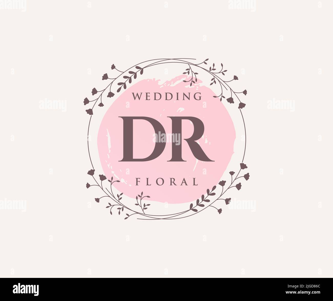 DR Initials letter Wedding monogram logos template, hand drawn modern ...