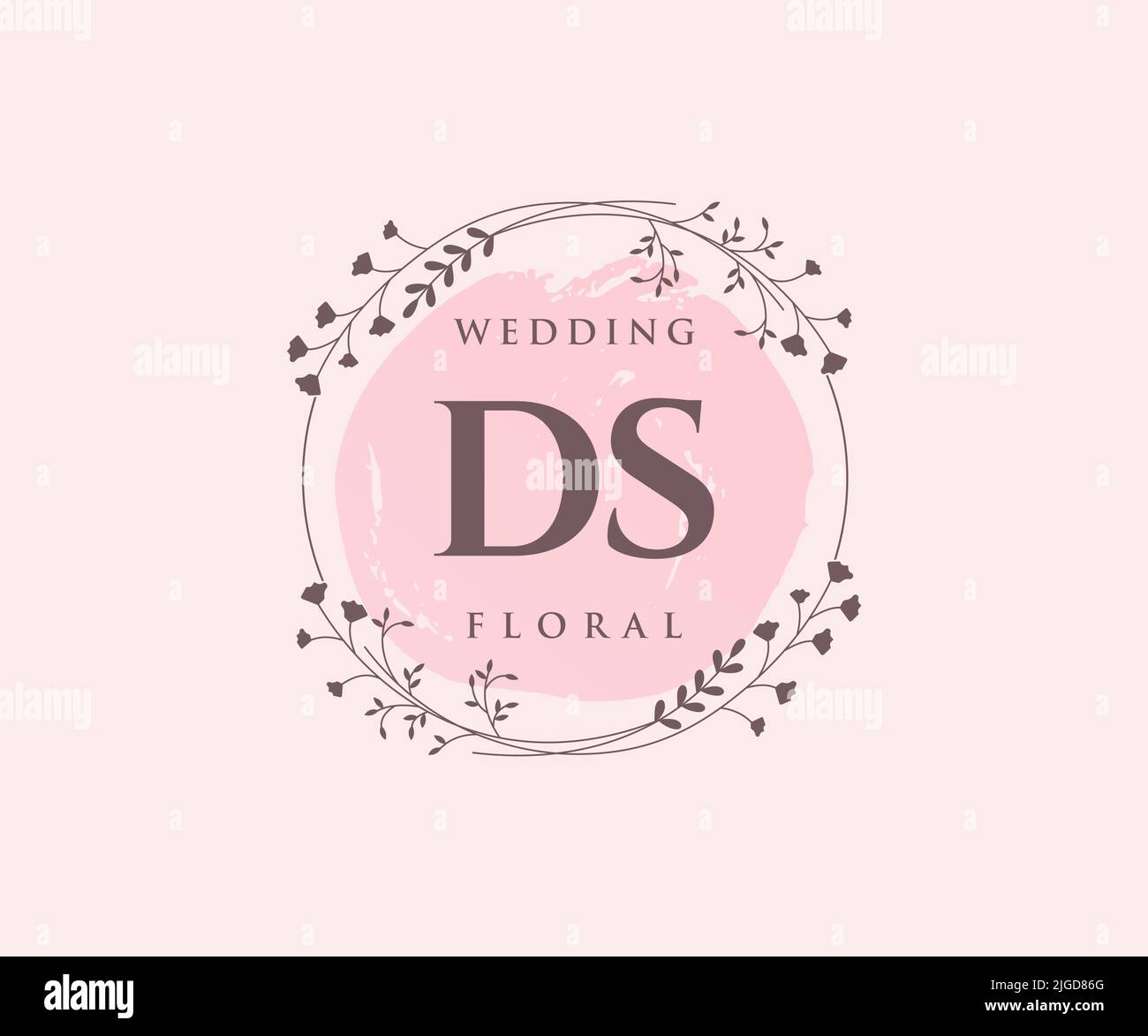DS Initials letter Wedding monogram logos template, hand drawn modern ...