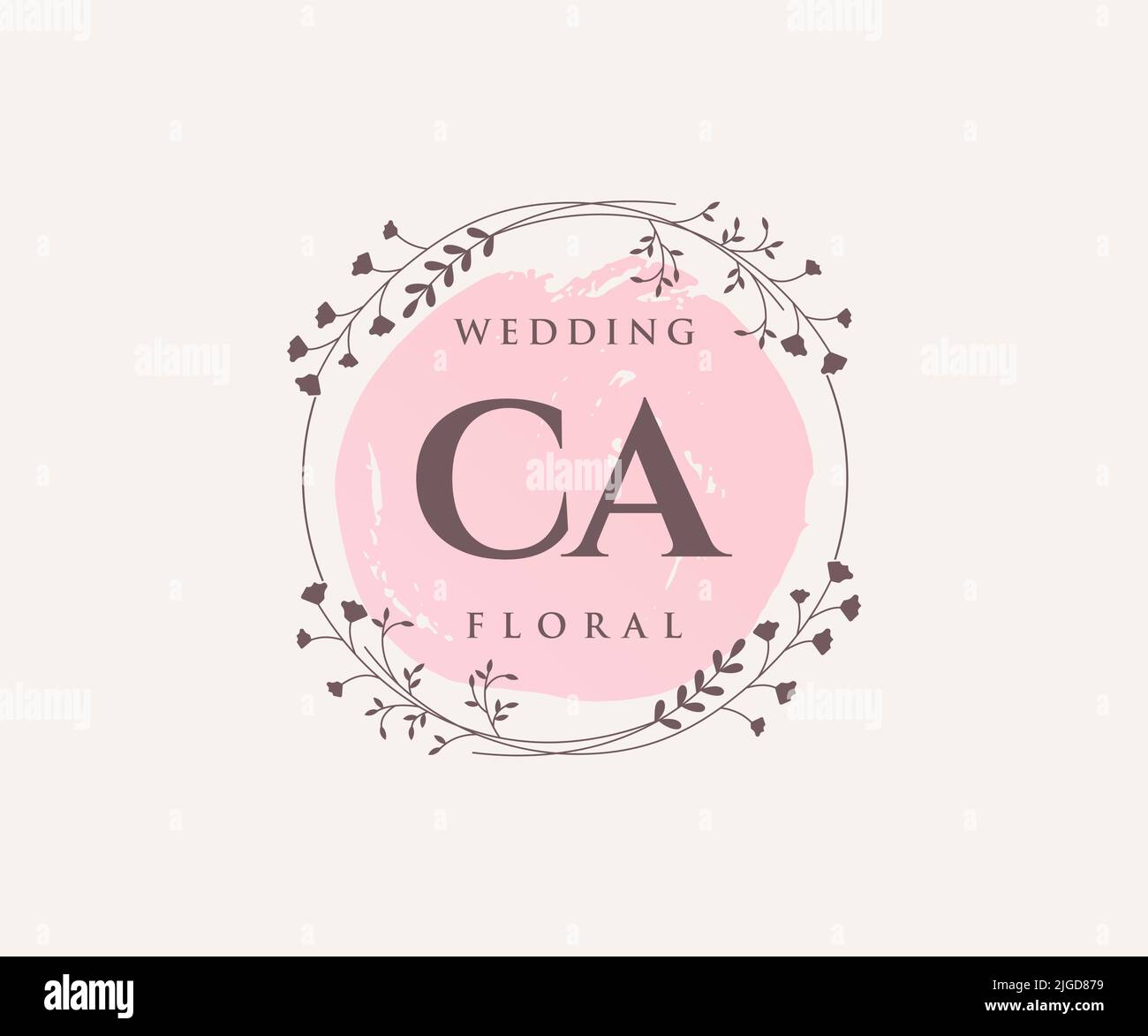 CA Initials letter Wedding monogram logos template, hand drawn modern ...