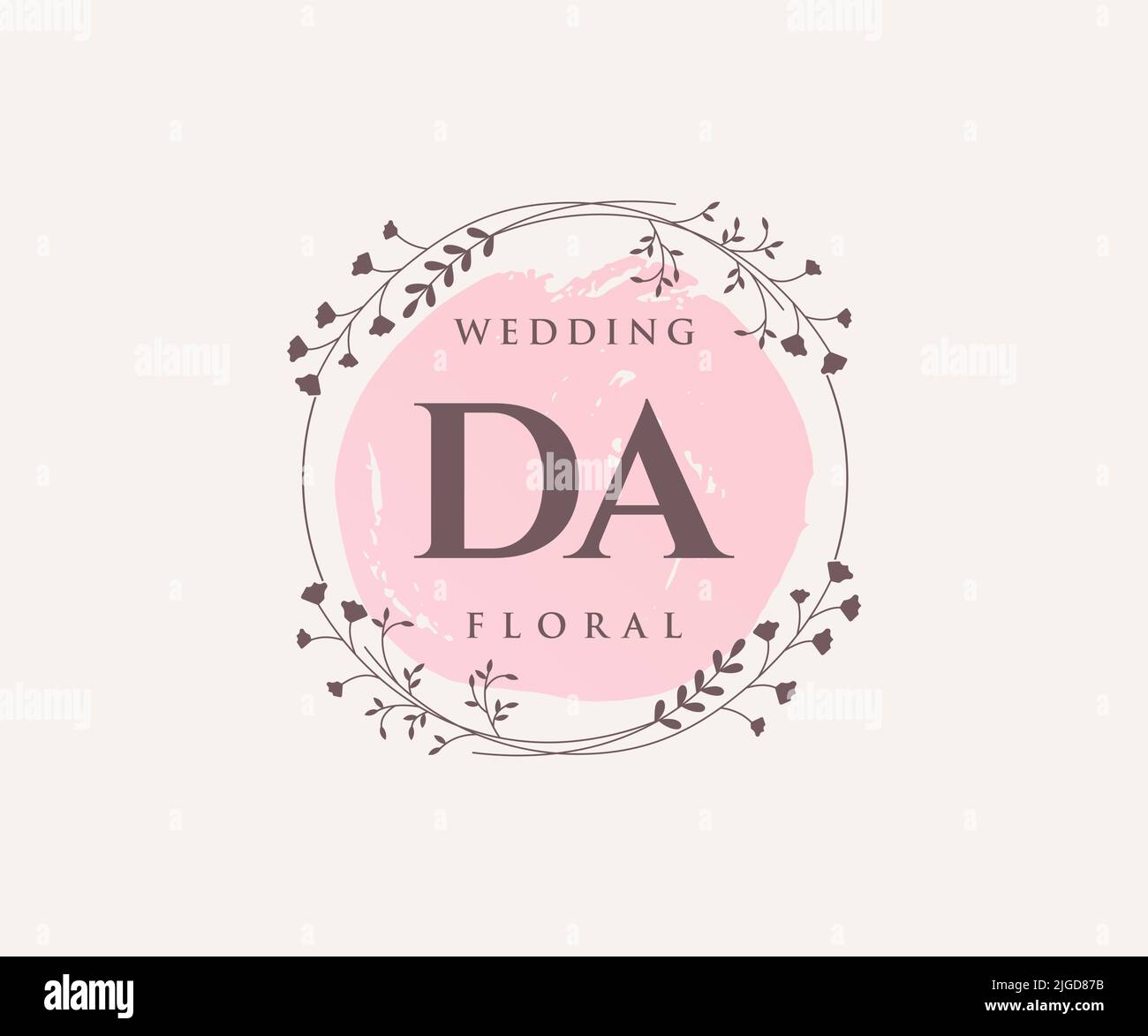 DA Initials letter Wedding monogram logos template, hand drawn modern ...