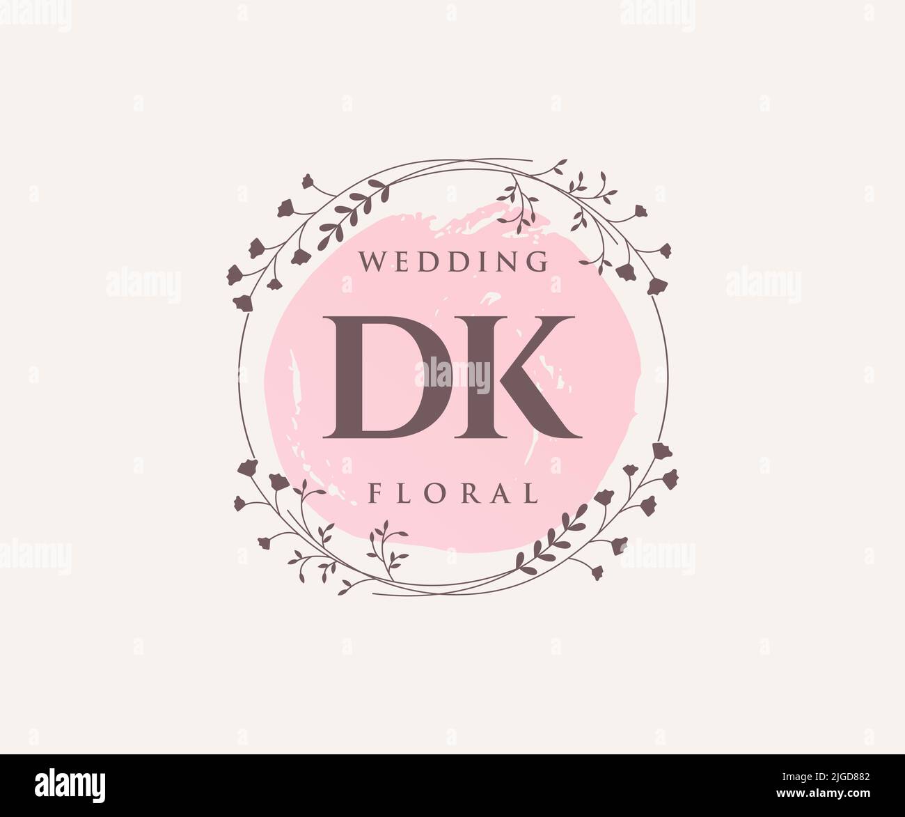 DK Initials letter Wedding monogram logos template, hand drawn modern ...