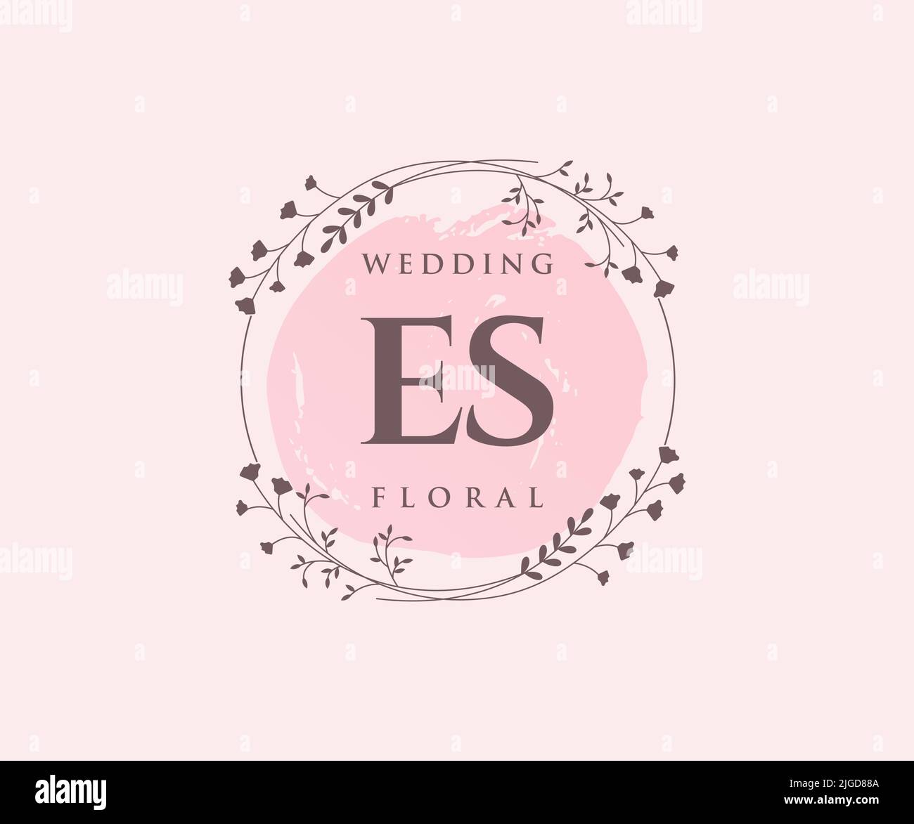 ES Initials letter Wedding monogram logos template, hand drawn modern ...