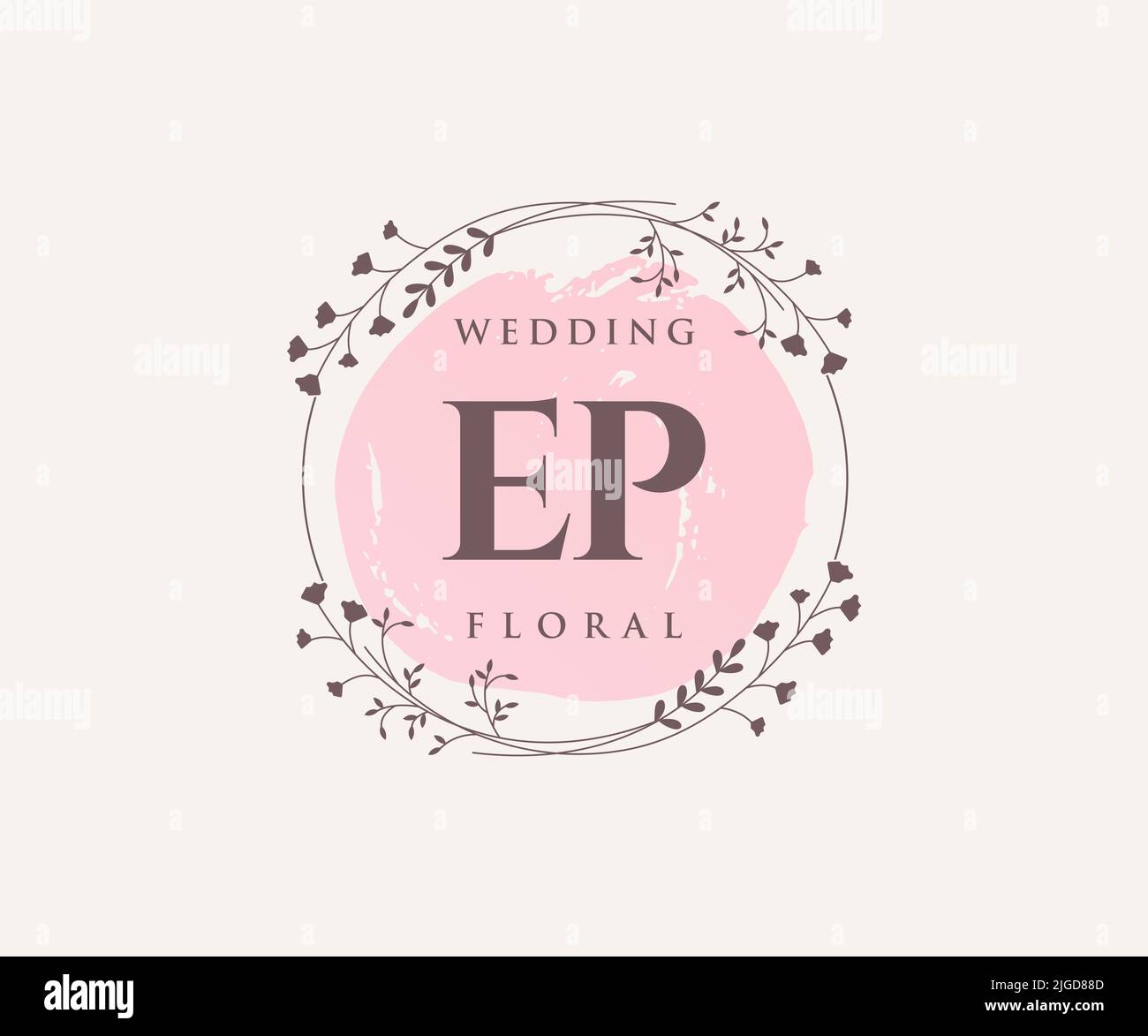 EP Initials letter Wedding monogram logos template, hand drawn modern ...