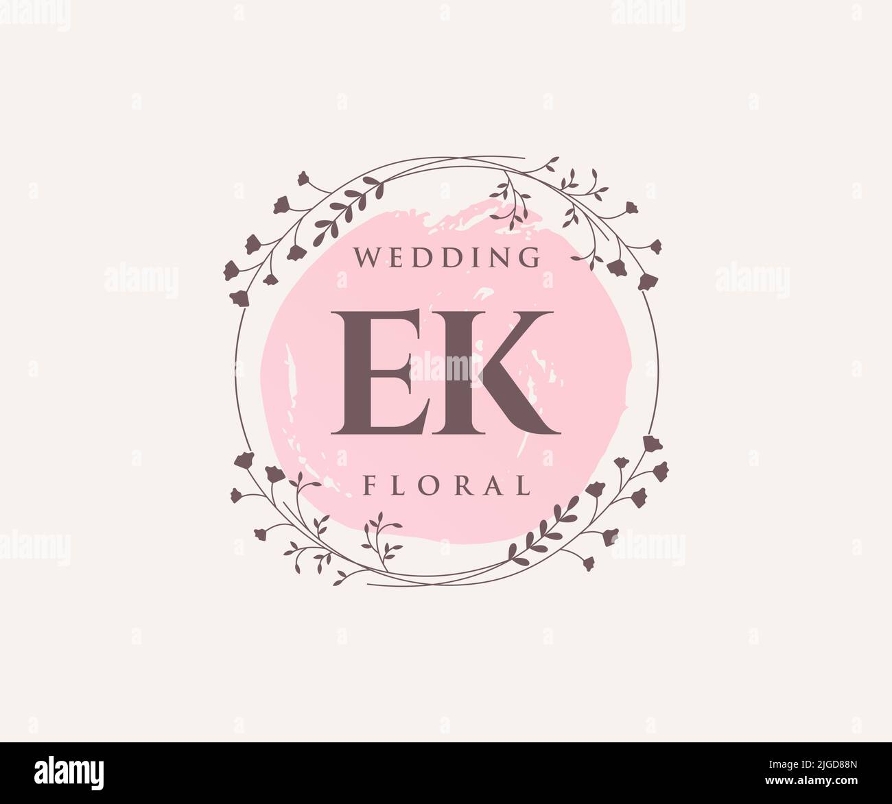 EK Initials letter Wedding monogram logos template, hand drawn modern ...