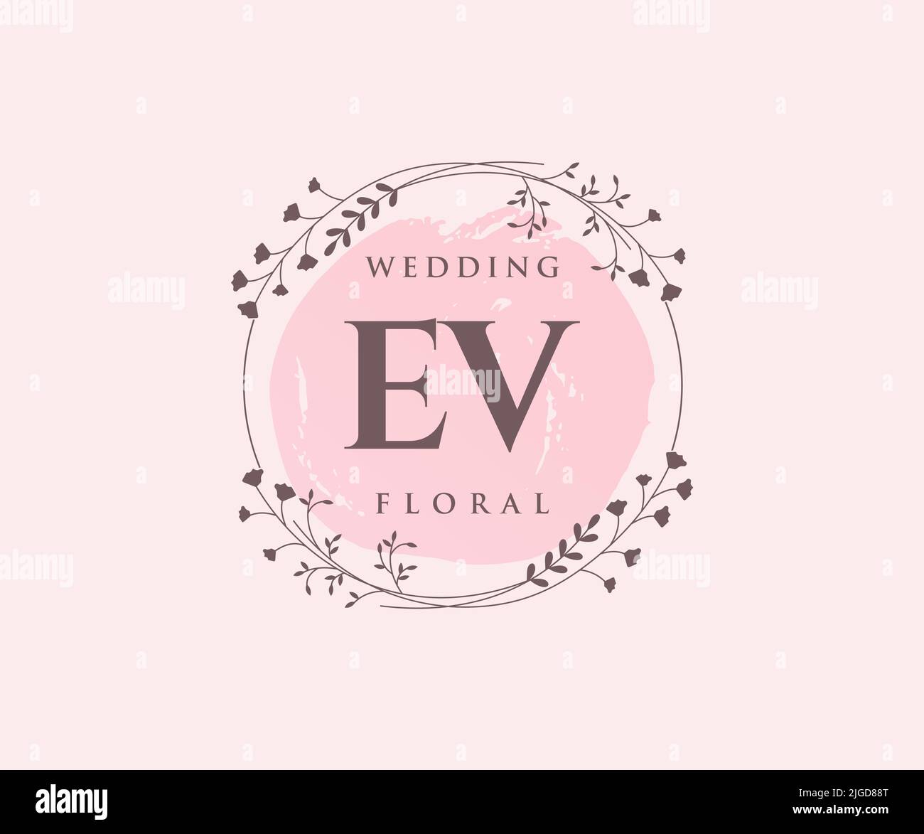 EV Initials letter Wedding monogram logos template, hand drawn modern ...