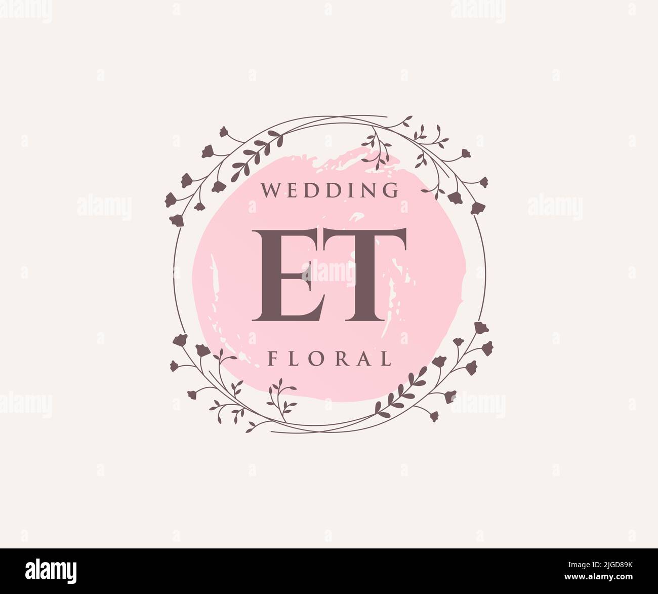 ET Initials letter Wedding monogram logos template, hand drawn modern ...