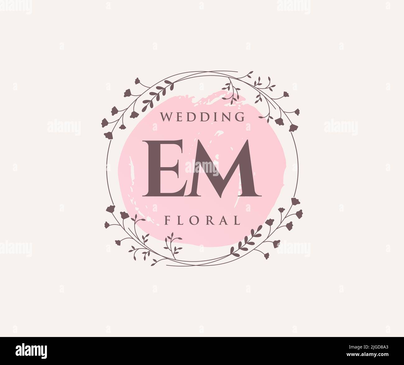 EM Initials letter Wedding monogram logos template, hand drawn modern ...