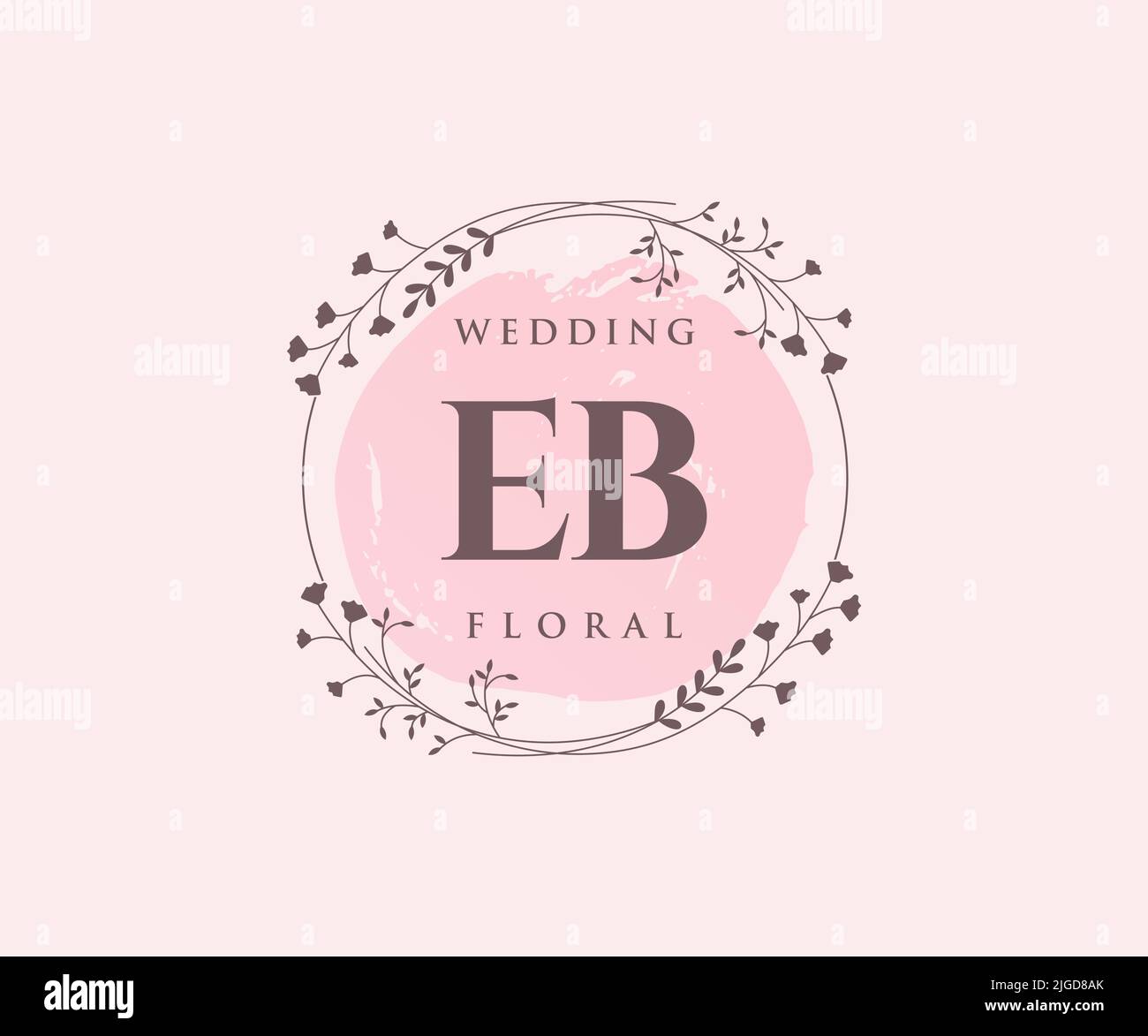 EB Initials letter Wedding monogram logos template, hand drawn modern ...