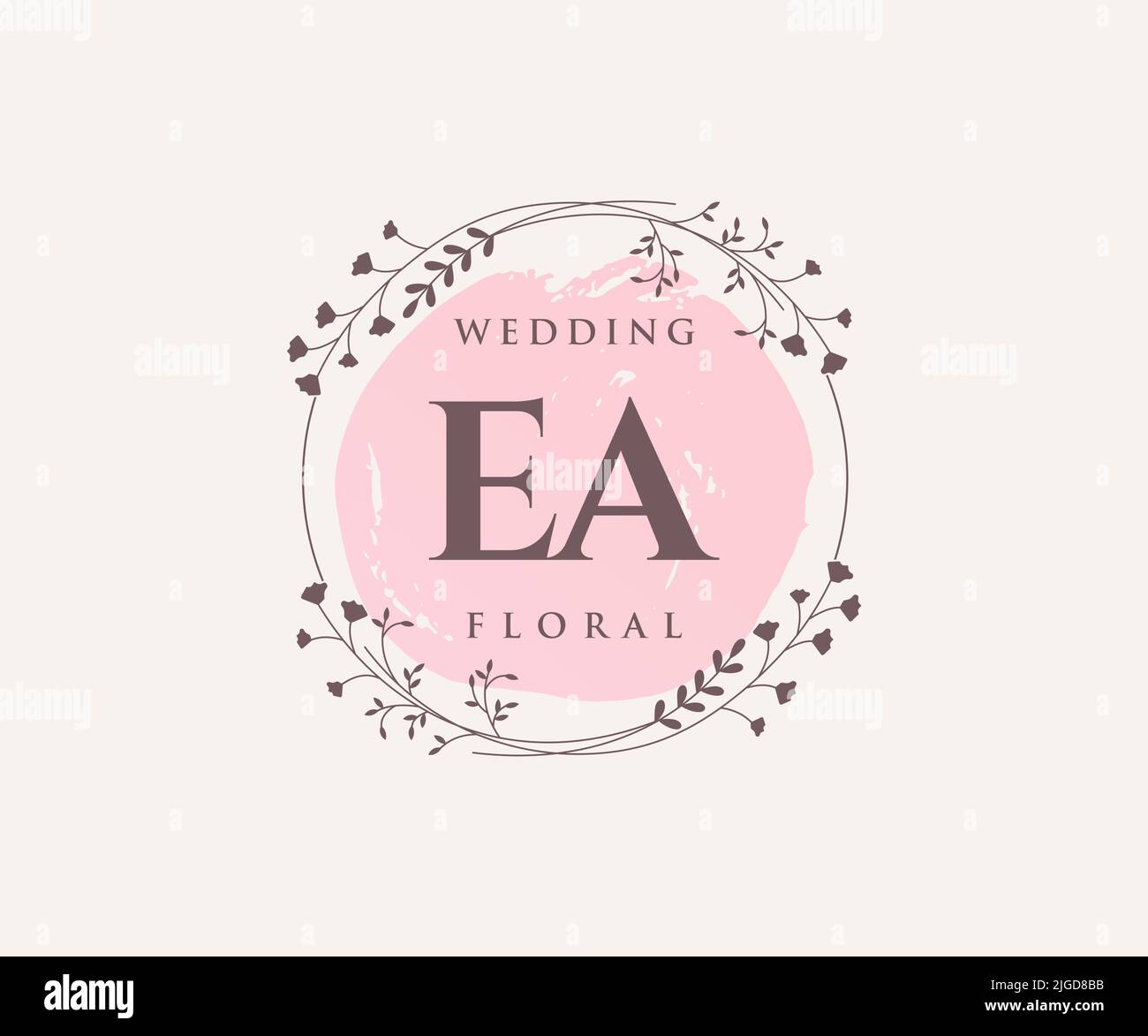 EA Initials letter Wedding monogram logos template, hand drawn modern ...