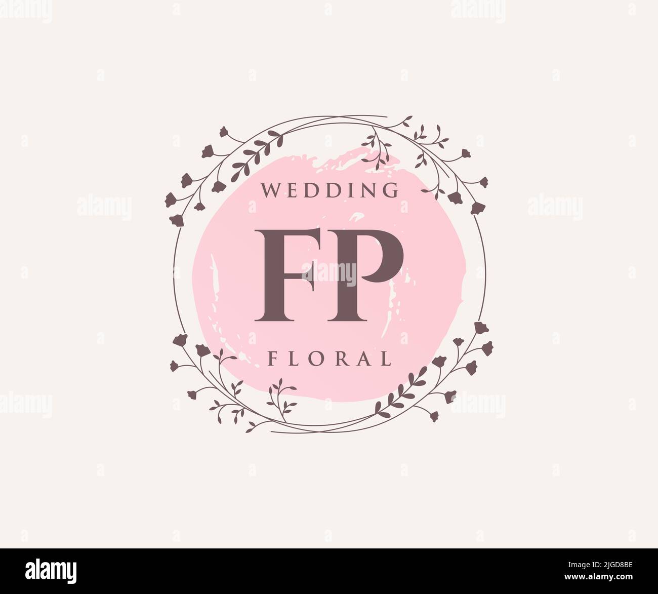 FP Initials letter Wedding monogram logos template, hand drawn modern ...