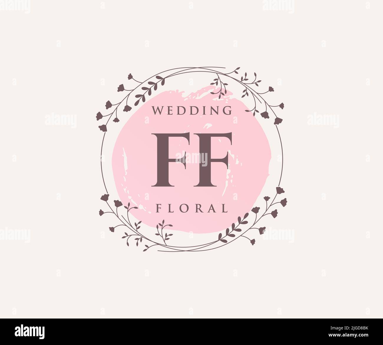 FF Initials letter Wedding monogram logos template, hand drawn modern ...