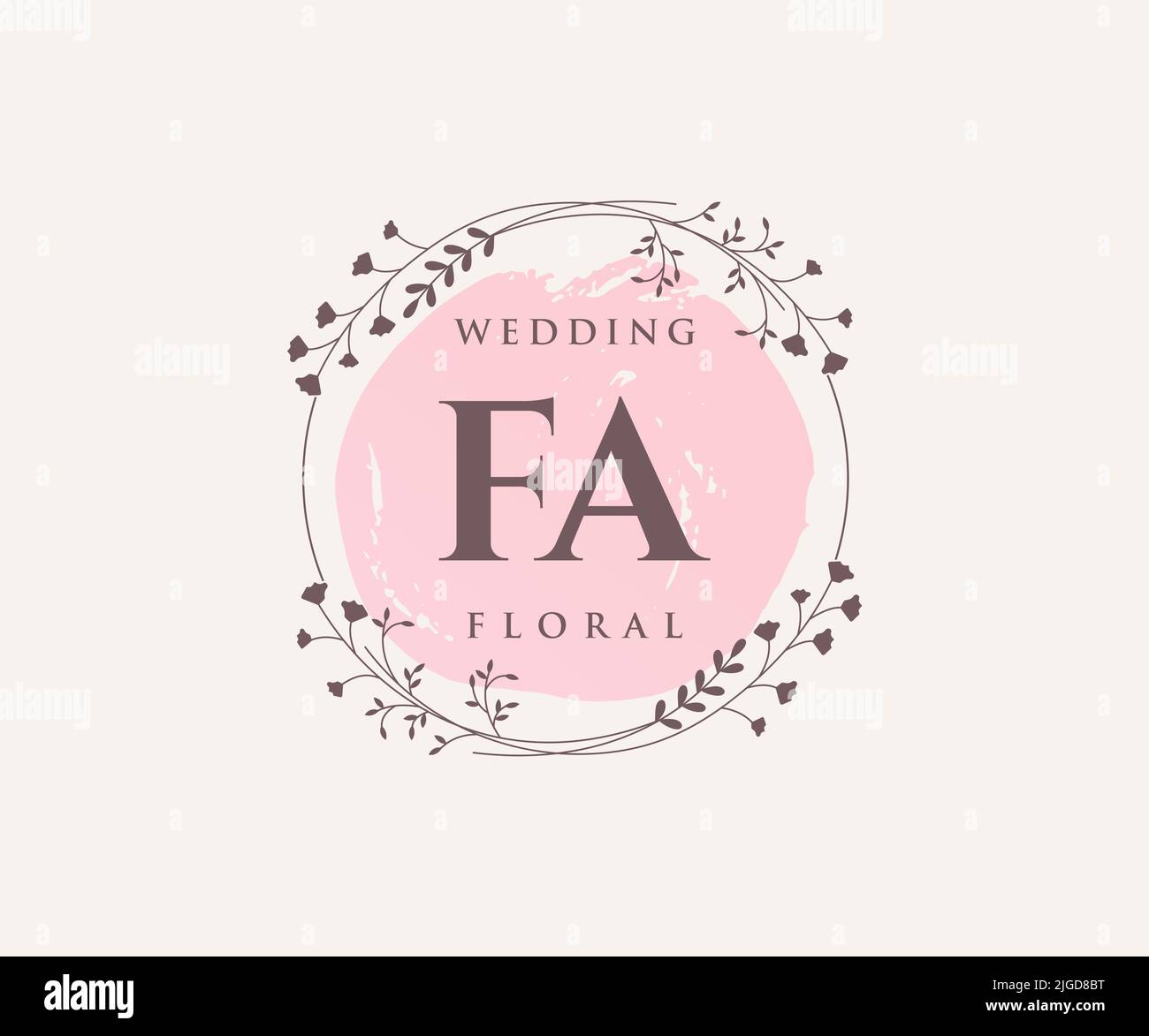 FA Initials letter Wedding monogram logos template, hand drawn modern ...