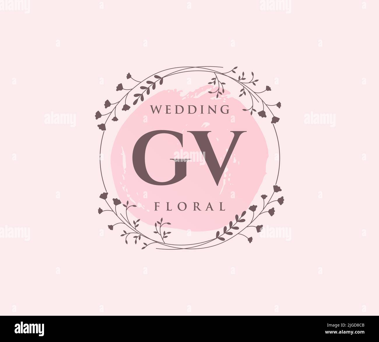 GV Initials letter Wedding monogram logos template, hand drawn modern ...