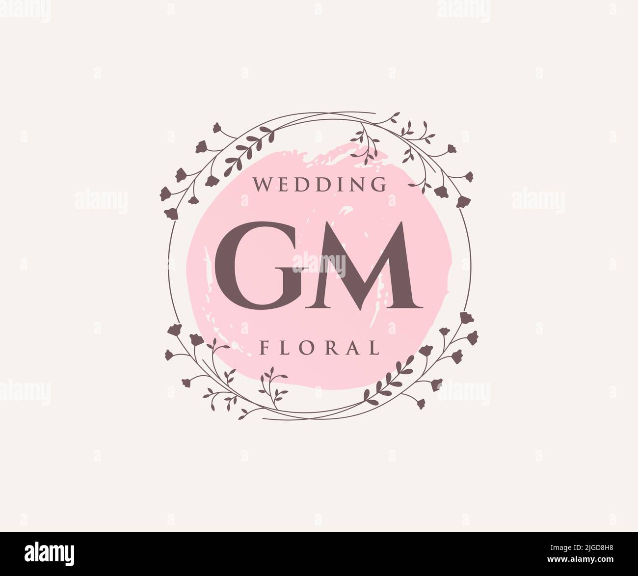 GM Initials letter Wedding monogram logos template, hand drawn modern ...