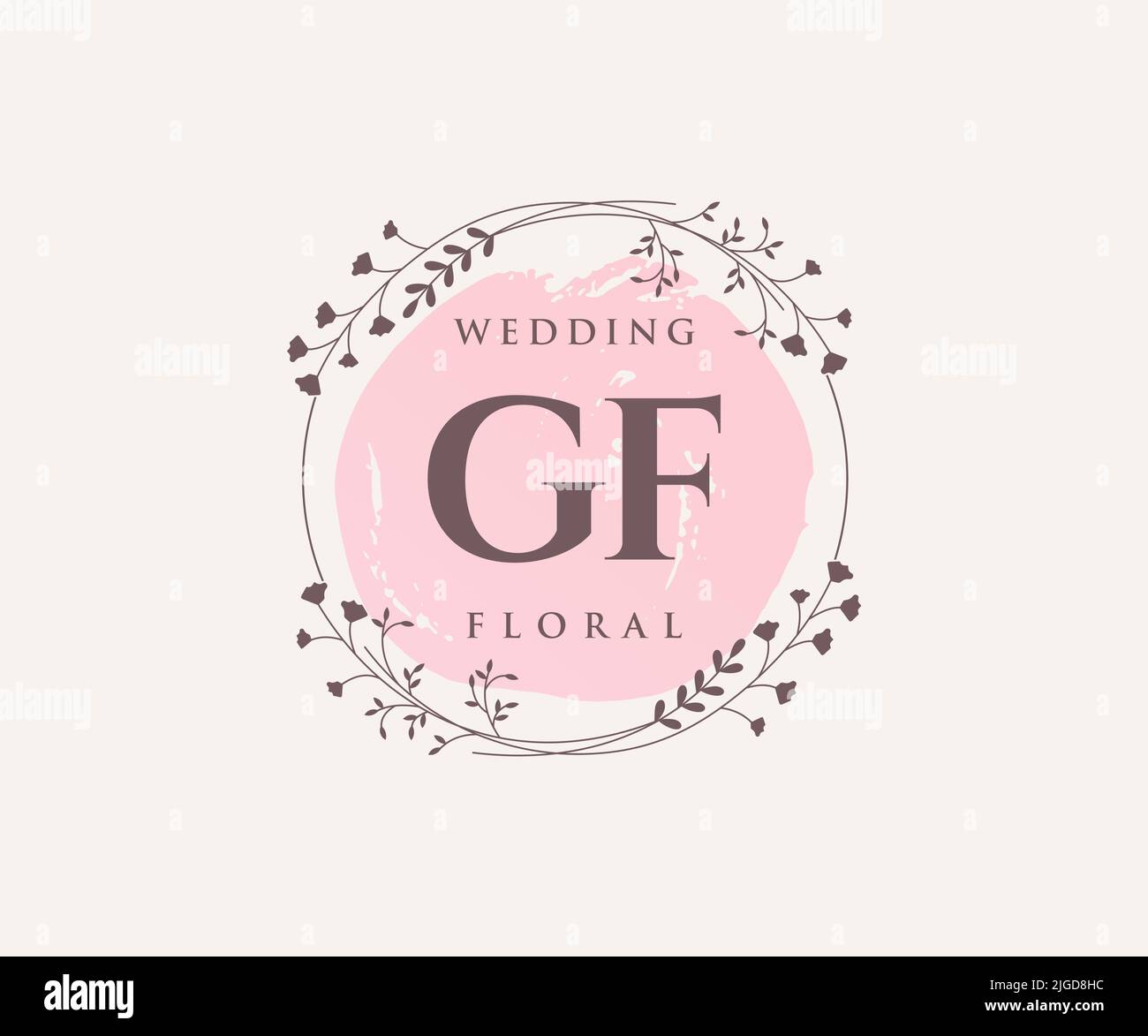 GF Initials letter Wedding monogram logos template, hand drawn modern ...
