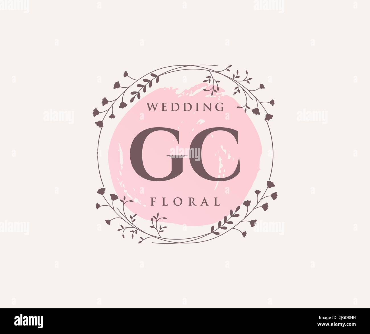 GC Initials letter Wedding monogram logos template, hand drawn modern ...