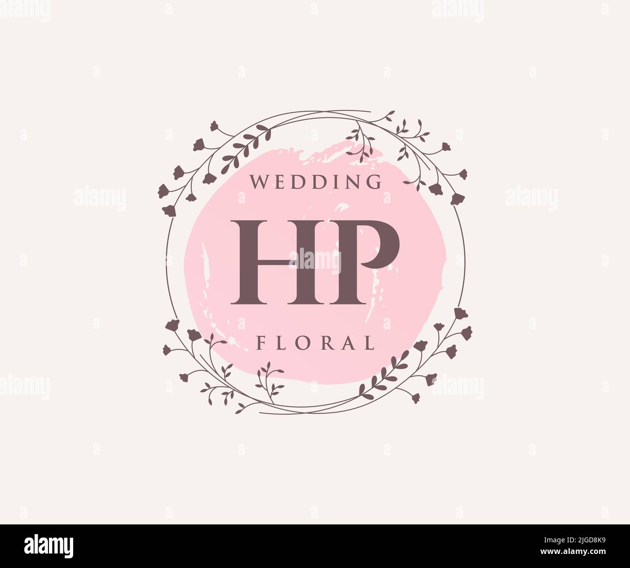 HP Initials letter Wedding monogram logos template, hand drawn modern ...