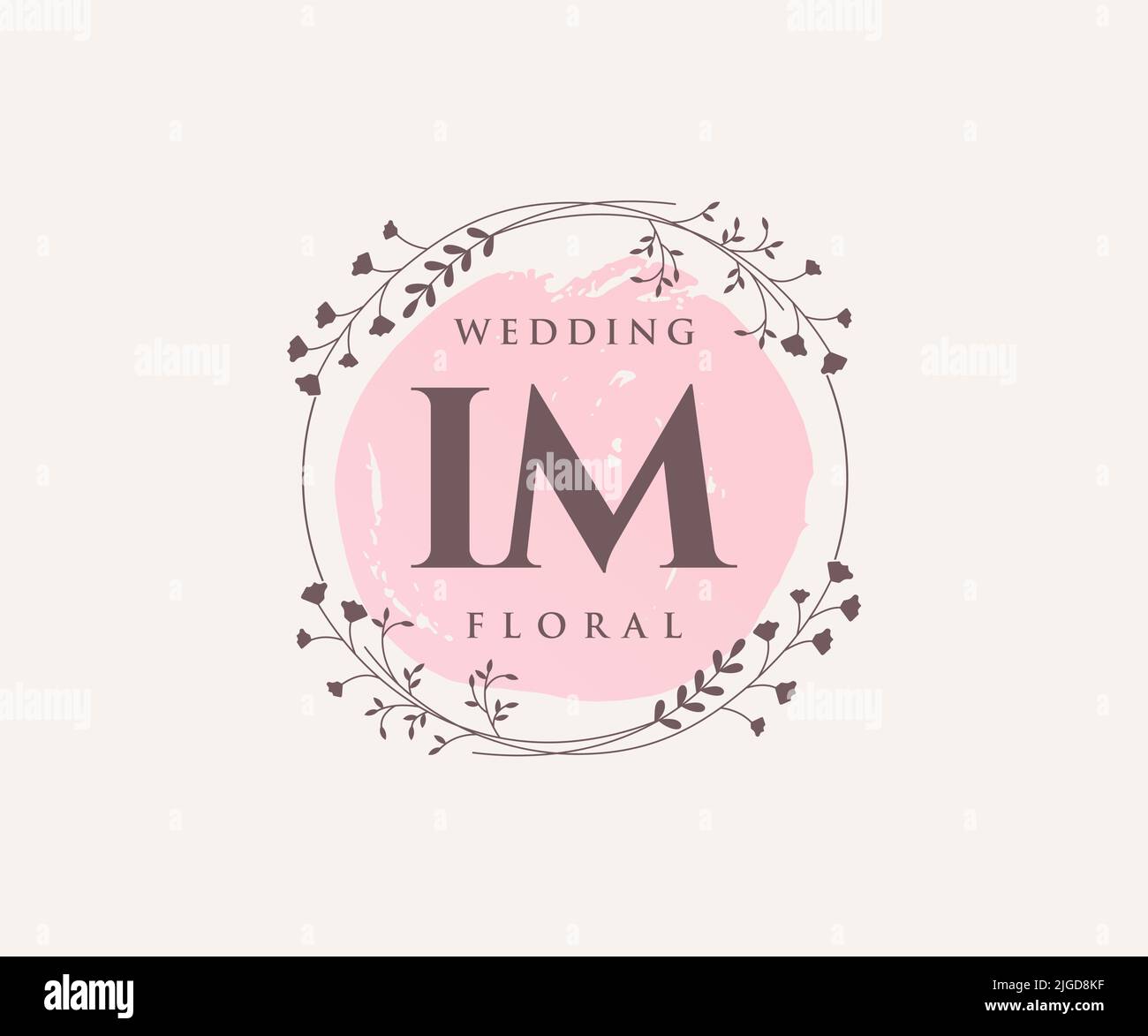 IM Initials letter Wedding monogram logos template, hand drawn modern ...
