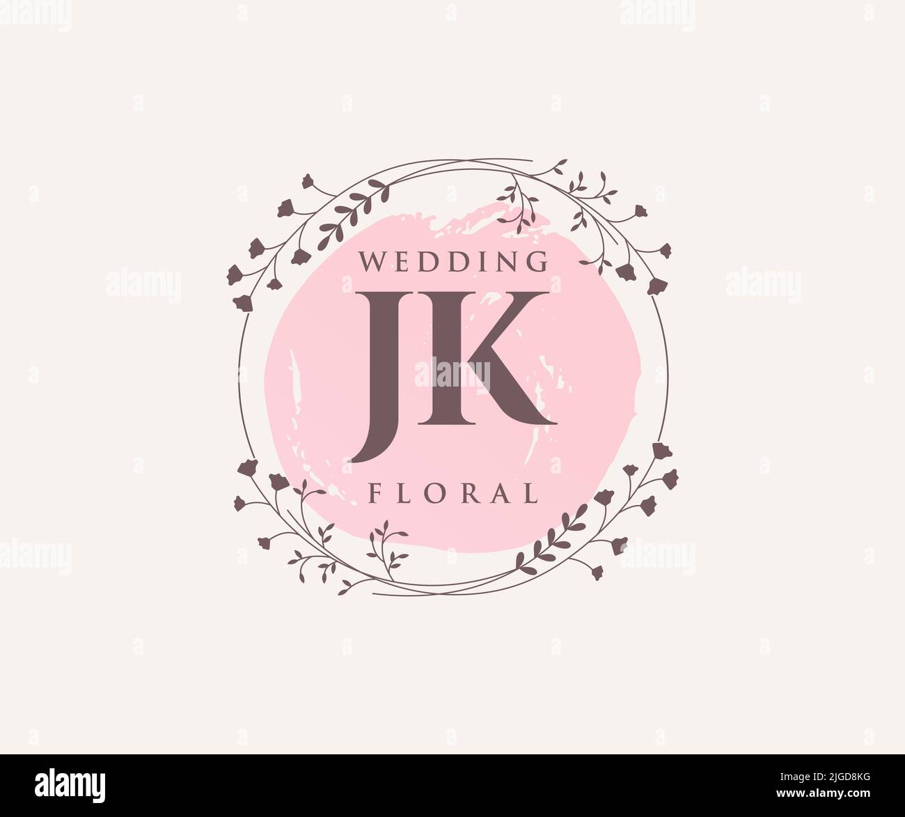 JK Initials letter Wedding monogram logos template, hand drawn modern ...