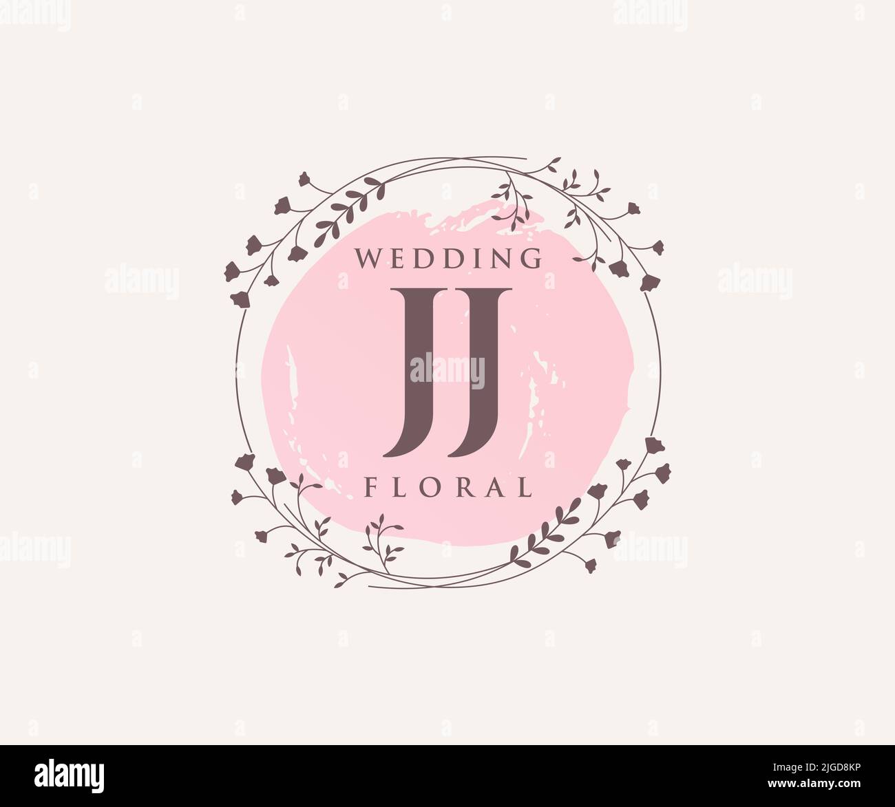 JJ Initials letter Wedding monogram logos template, hand drawn modern ...