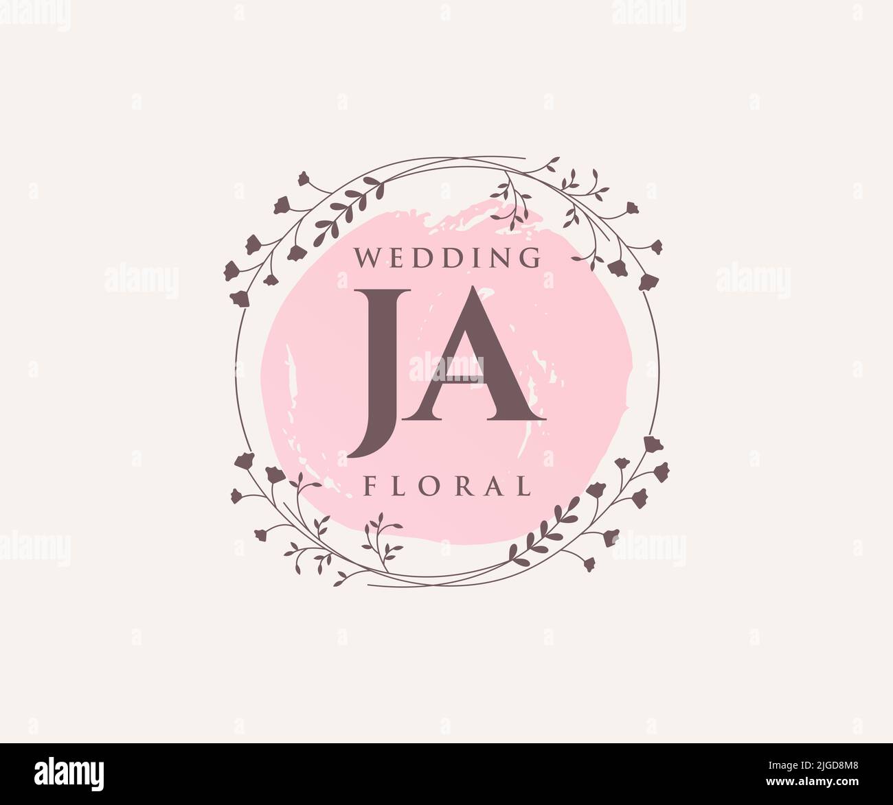 JA Initials letter Wedding monogram logos template, hand drawn modern ...
