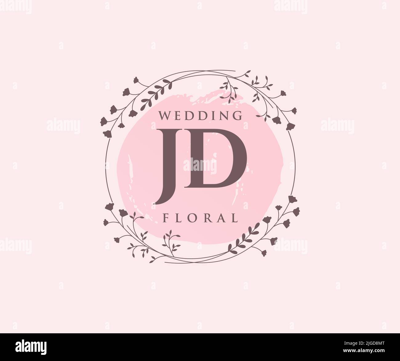 JD Initials letter Wedding monogram logos template, hand drawn modern ...
