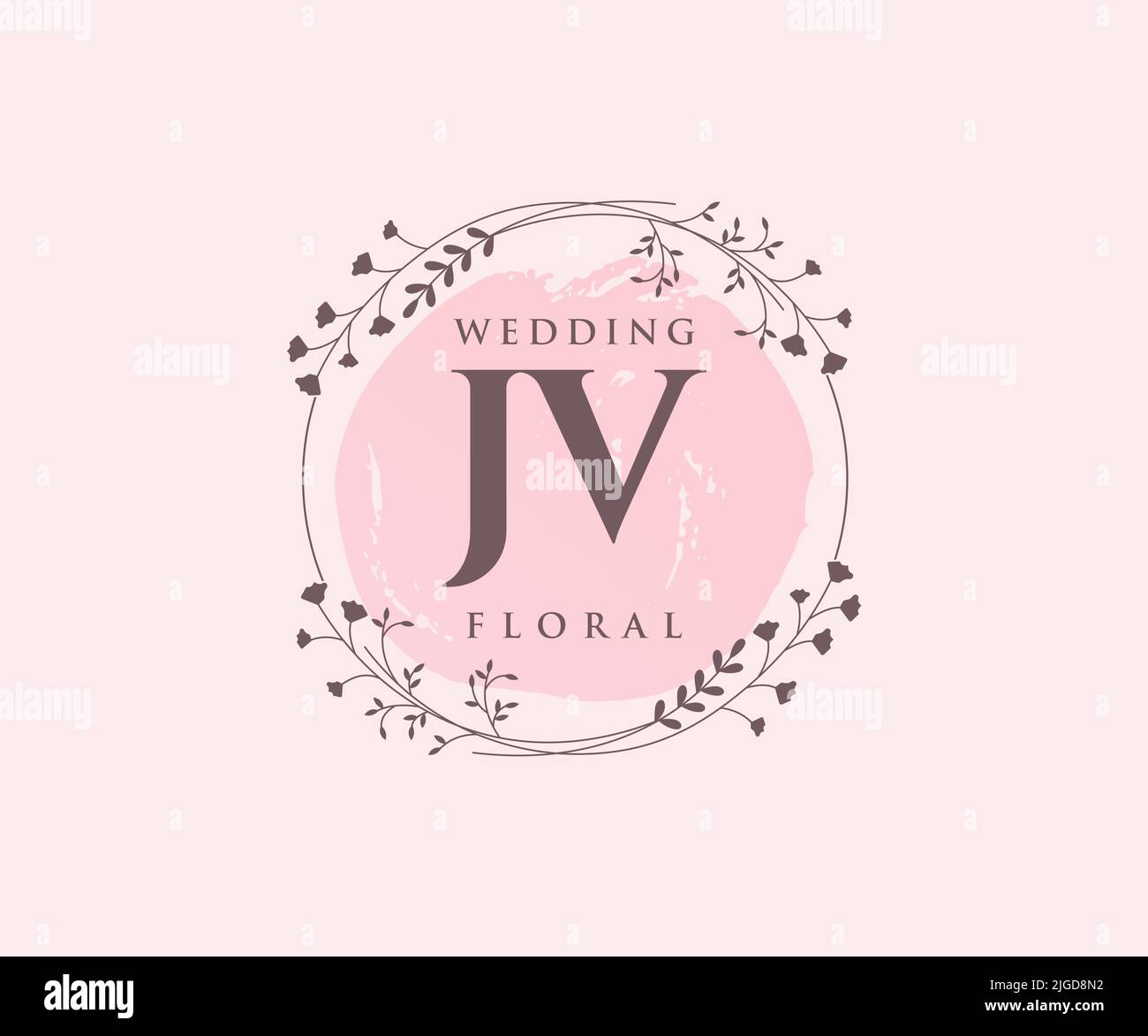 JV Initials letter Wedding monogram logos template, hand drawn modern ...